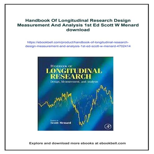 Handbook Of Longitudinal Research Design Measurement And Analysis 1st ...