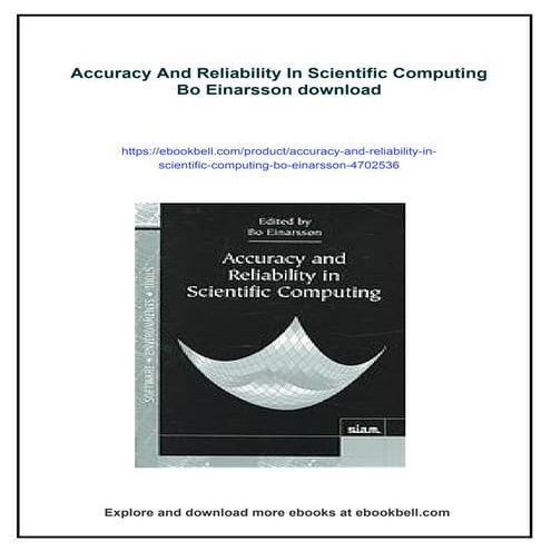 Accuracy And Reliability In Scientific Computing Bo Einarsson | PDF