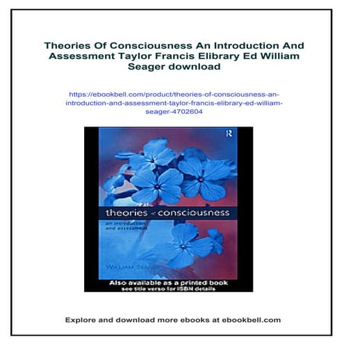 Theories Of Consciousness An Introduction And Assessment Taylor Francis ...
