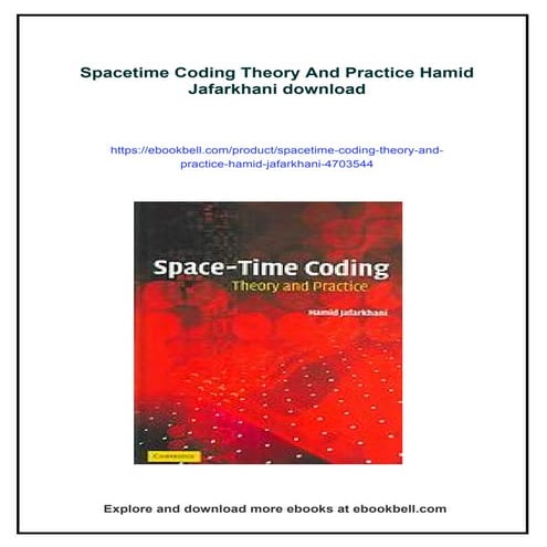 Spacetime Coding Theory And Practice Hamid Jafarkhani | PDF