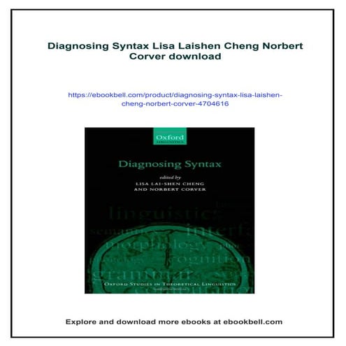 Diagnosing Syntax Lisa Laishen Cheng Norbert Corver | PDF