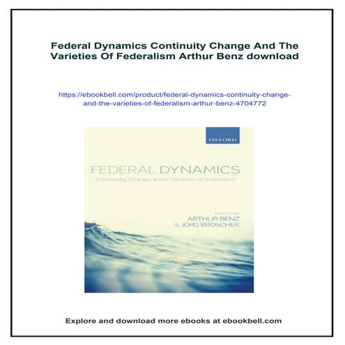 Federal Dynamics Continuity Change And The Varieties Of Federalism ...