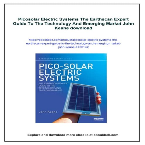Picosolar Electric Systems The Earthscan Expert Guide To The Technology ...