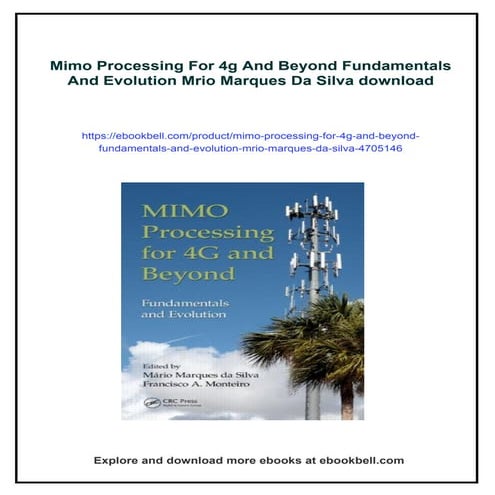 Mimo Processing For 4g And Beyond Fundamentals And Evolution Mrio ...