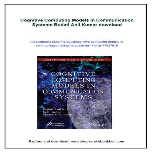 Cognitive Computing Models In Communication Systems Budati Anil Kumar | PDF