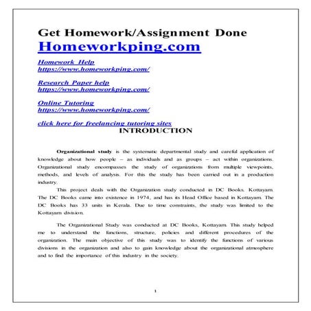 235334943 organisation-study-report | DOCX