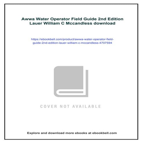 Awwa Water Operator Field Guide 2nd Edition Lauer William C Mccandless ...