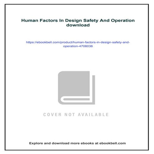 Human Factors In Design Safety And Operation | PDF