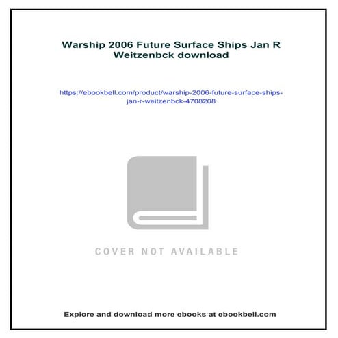 Warship 2006 Future Surface Ships Jan R Weitzenbck | PDF
