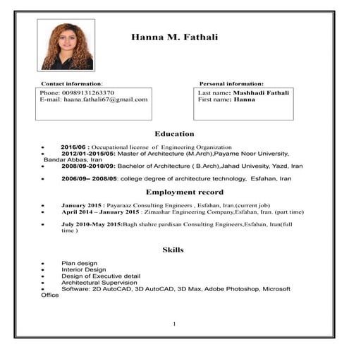 Hanna resume final | PDF