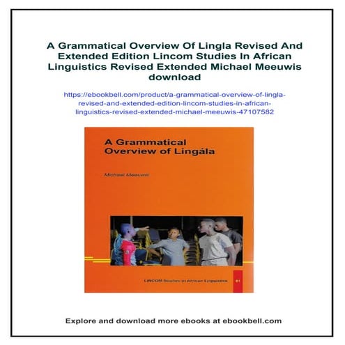 A Grammatical Overview Of Lingla Revised And Extended Edition Lincom ...