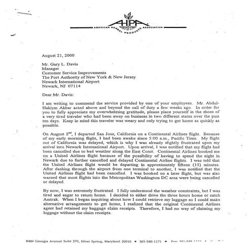 Letter for Port Authority | PDF