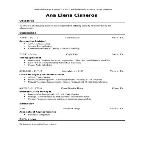 AnaC-Resume | PDF