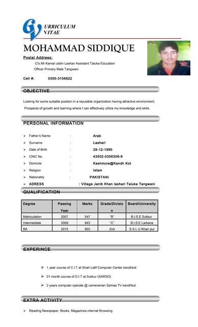 MALIK MUBEEN ARSHAD CV | PDF