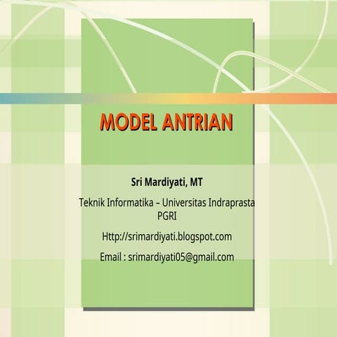 Contoh soal Teori antrian khusus Poisson | PPT