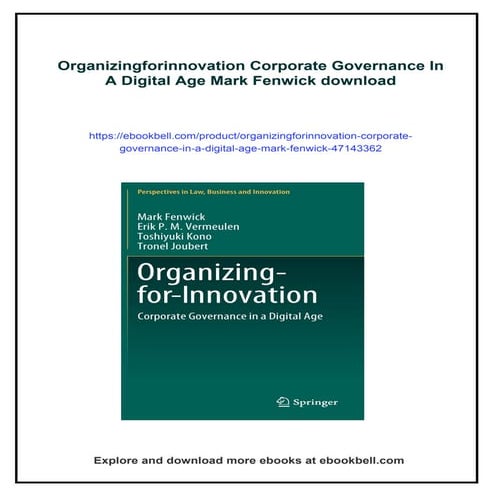 Organizingforinnovation Corporate Governance In A Digital Age Mark ...