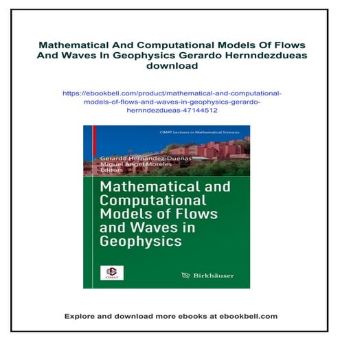 Mathematical And Computational Models Of Flows And Waves In Geophysics Gerardo Hernndezdueas | PDF