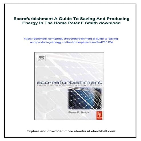 Ecorefurbishment A Guide To Saving And Producing Energy In The Home ...