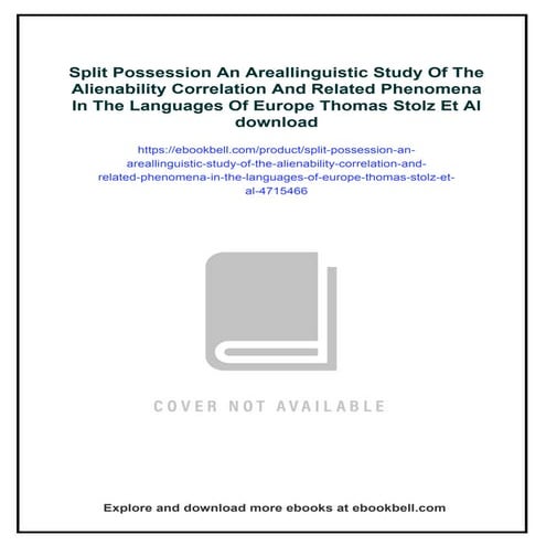 Split Possession An Areallinguistic Study Of The Alienability ...