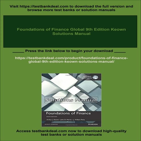 Foundations of Finance Global 9th Edition Keown Solutions Manual | PDF