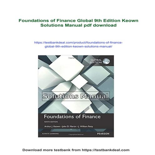 Foundations of Finance Global 9th Edition Keown Solutions Manual | PDF