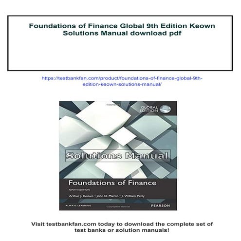 Foundations of Finance Global 9th Edition Keown Solutions Manual | PDF