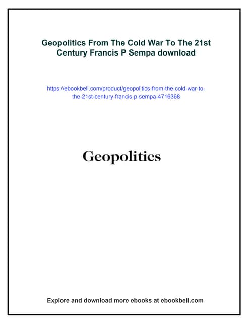 Classical views of geopolitics | PPTX