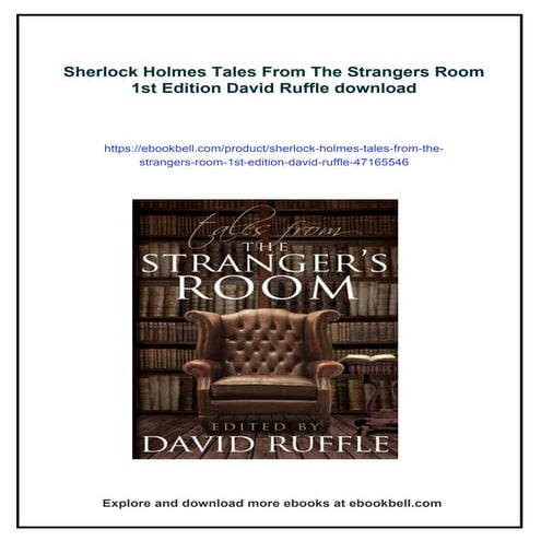 Sherlock Holmes Tales From The Strangers Room 1st Edition David Ruffle ...