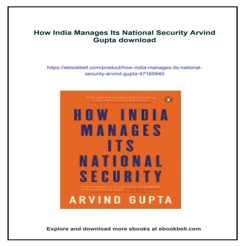 How India Manages Its National Security Arvind Gupta | PDF