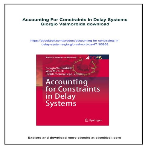 Accounting For Constraints In Delay Systems Giorgio Valmorbida | PDF
