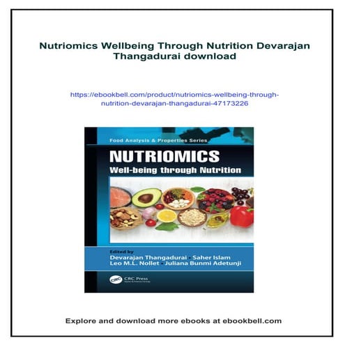 Nutriomics Wellbeing Through Nutrition Devarajan Thangadurai | PDF