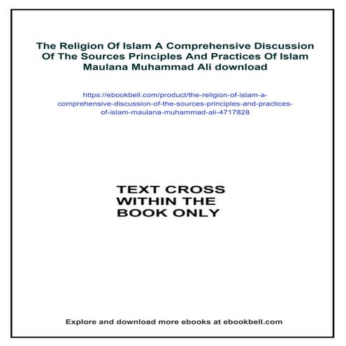 The Religion Of Islam A Comprehensive Discussion Of The Sources ...