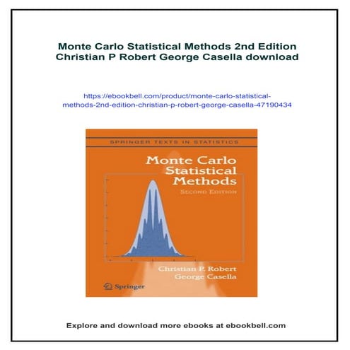 Monte Carlo Statistical Methods 2nd Edition Christian P Robert George ...