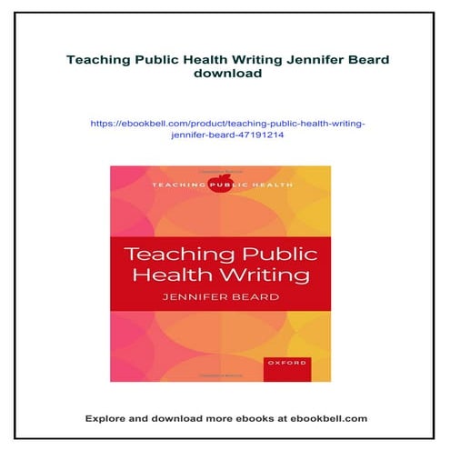 Teaching Public Health Writing Jennifer Beard | PDF