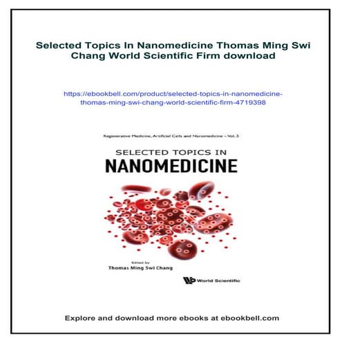 Selected Topics In Nanomedicine Thomas Ming Swi Chang World Scientific ...