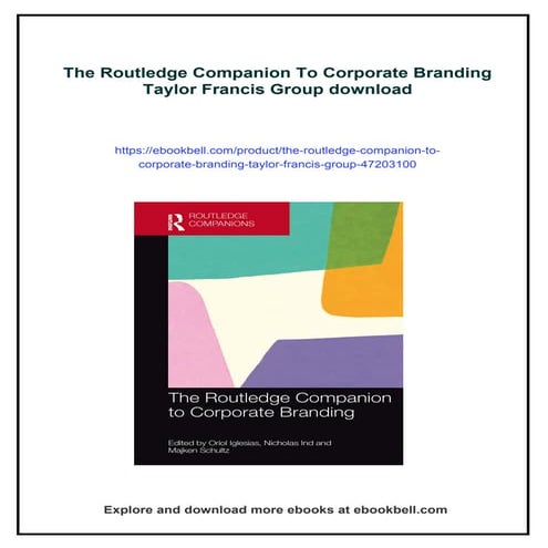 The Routledge Companion To Corporate Branding Taylor Francis Group | PDF