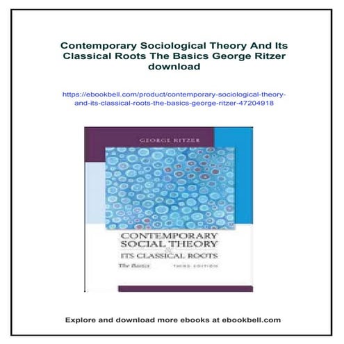 Contemporary Sociological Theory And Its Classical Roots The Basics ...