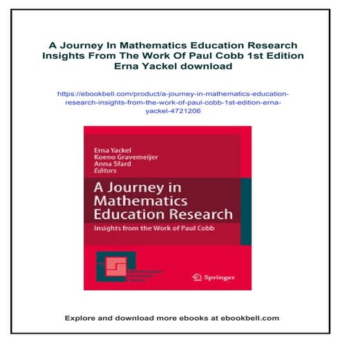 A Journey In Mathematics Education Research Insights From The Work Of ...