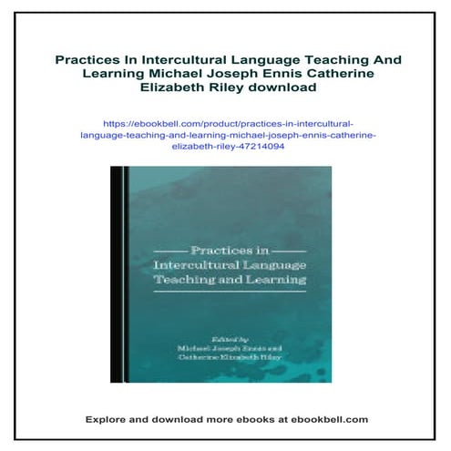Practices In Intercultural Language Teaching And Learning Michael ...