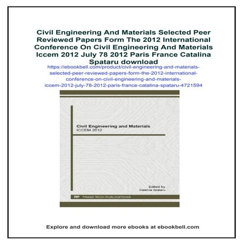 Civil Engineering And Materials Selected Peer Reviewed Papers Form The 2012 International ...
