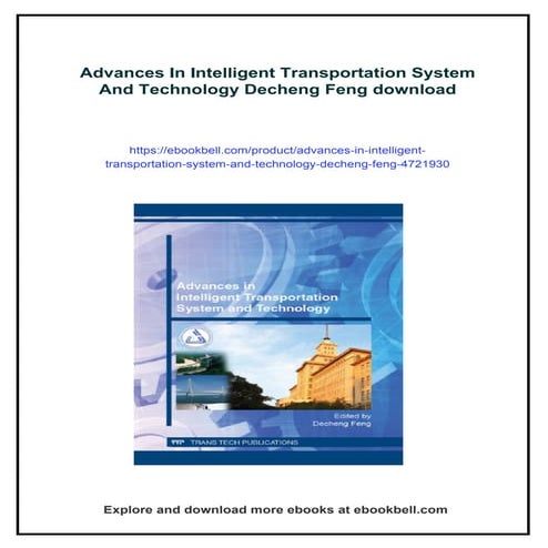 Advances In Intelligent Transportation System And Technology Decheng ...