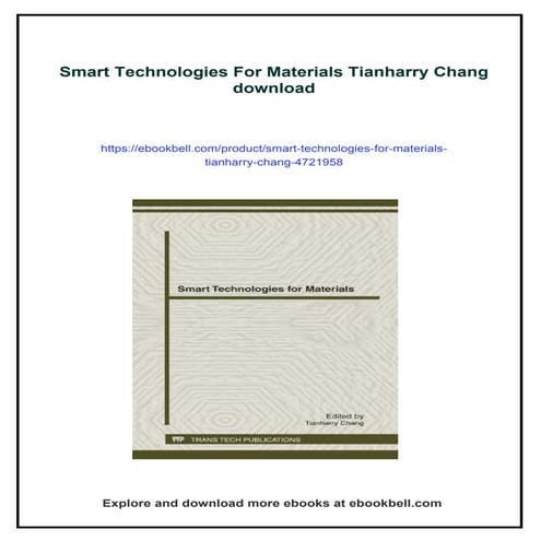Smart Technologies For Materials Tianharry Chang | PDF
