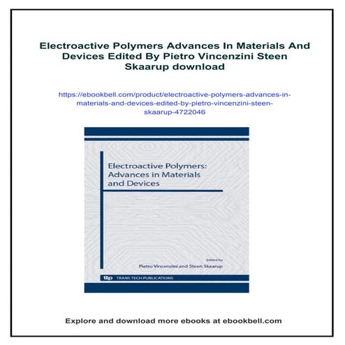 Electroactive Polymers Advances In Materials And Devices Edited By ...
