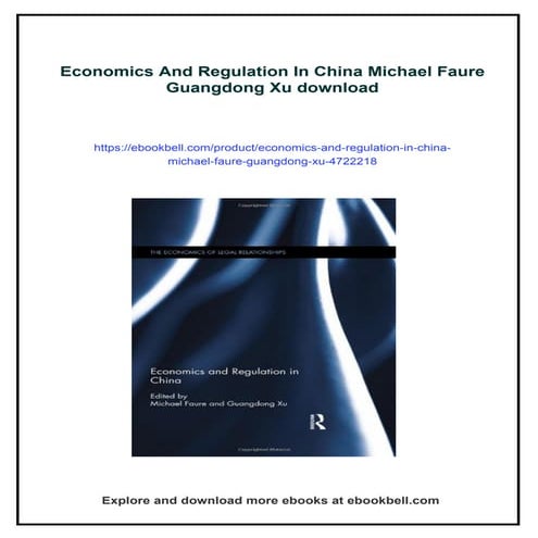 Economics And Regulation In China Michael Faure Guangdong Xu | PDF