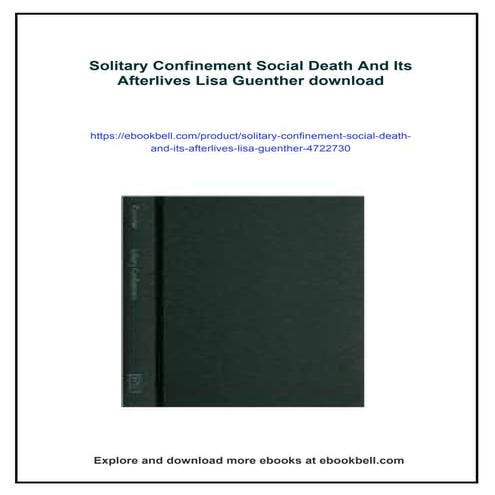 Solitary Confinement Social Death And Its Afterlives Lisa Guenther | PDF