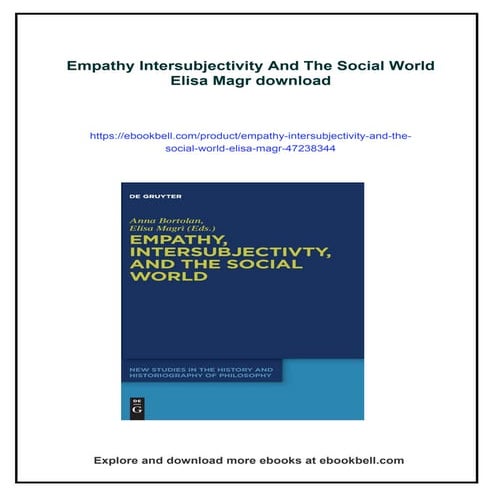 Empathy Intersubjectivity And The Social World Elisa Magr | PDF