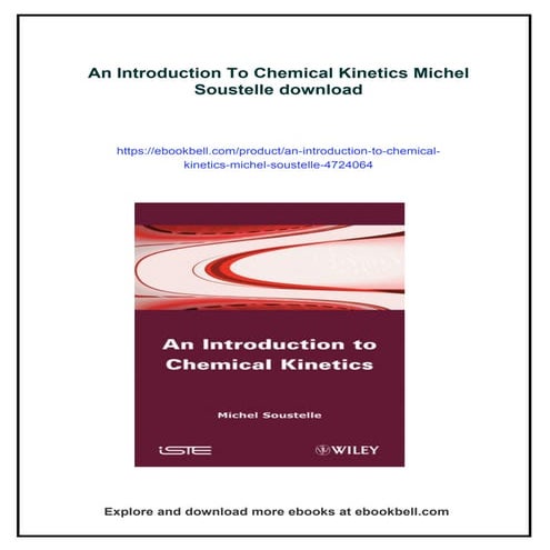 An Introduction To Chemical Kinetics Michel Soustelle | PDF