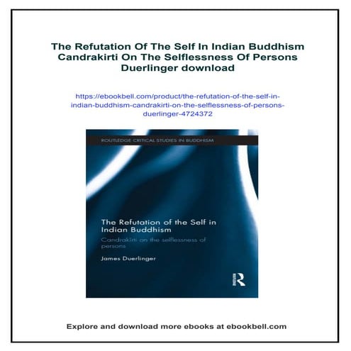 The Refutation Of The Self In Indian Buddhism Candrakirti On The ...