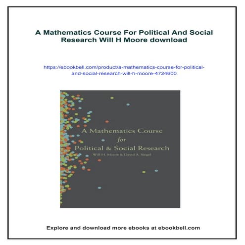 A Mathematics Course For Political And Social Research Will H Moore | PDF