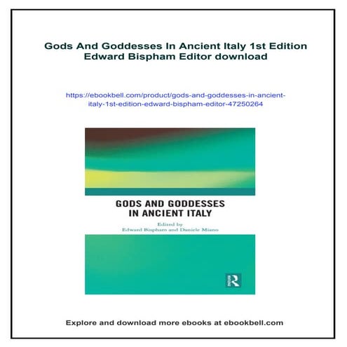 Gods And Goddesses In Ancient Italy 1st Edition Edward Bispham Editor | PDF